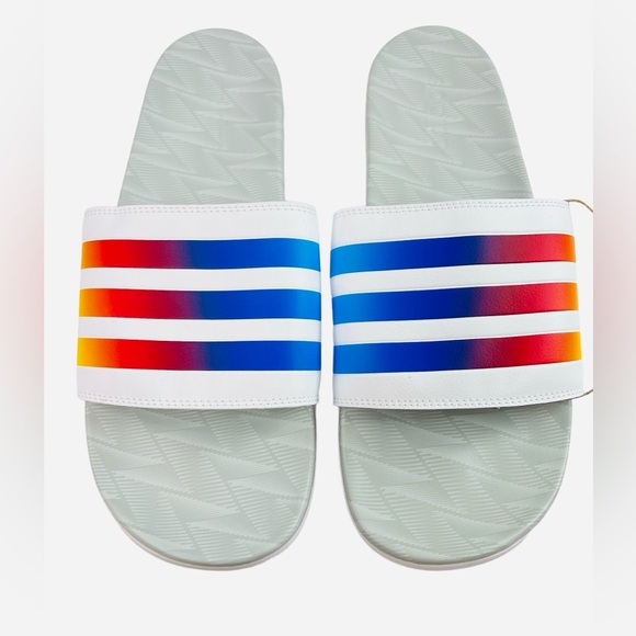 adidas | Shoes | Adidas Adilette Comfort Slides Slip On Rainbow Mens ...